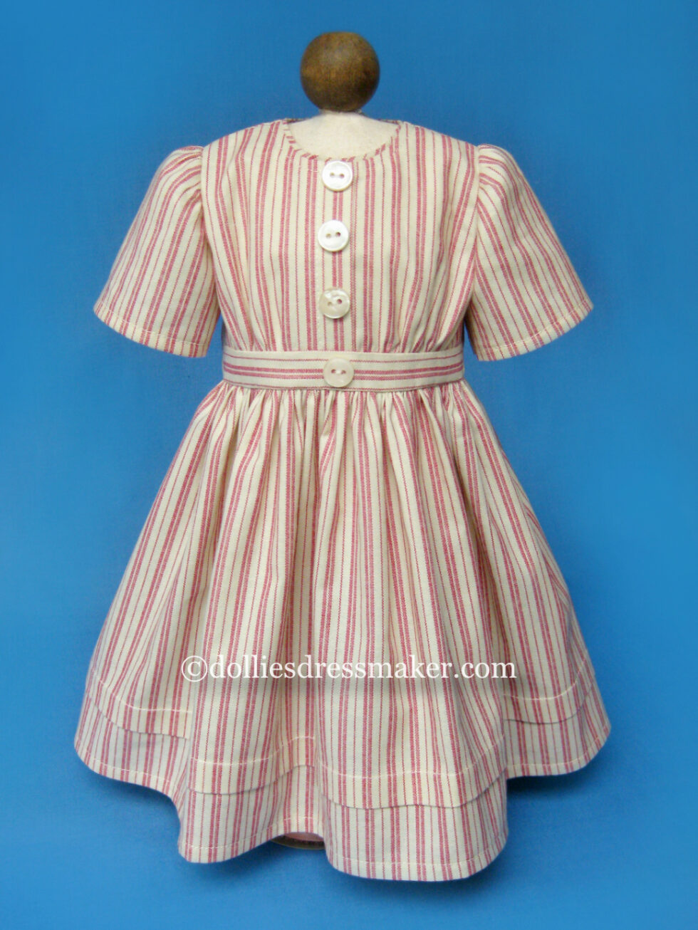 Kirsten Red Stripe Dress The Dollies Dressmaker